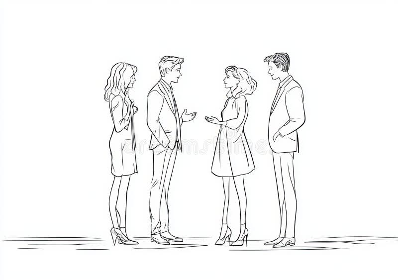 People Talking Drawing Stock Illustrations – 10,381 People Talking ...