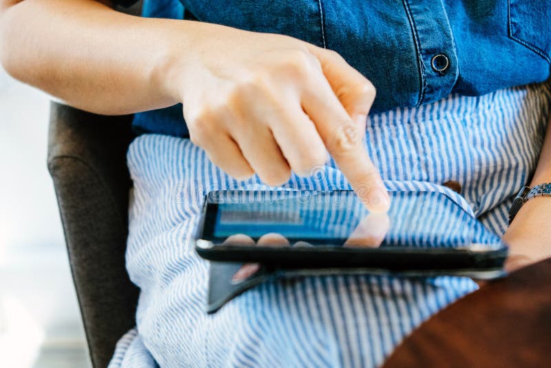 People Using a Digital Tablet Stock Image - Image of message ...