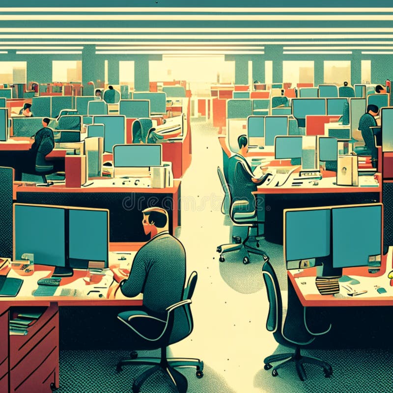 Image of People Working on Computers in Office. Global Business ...