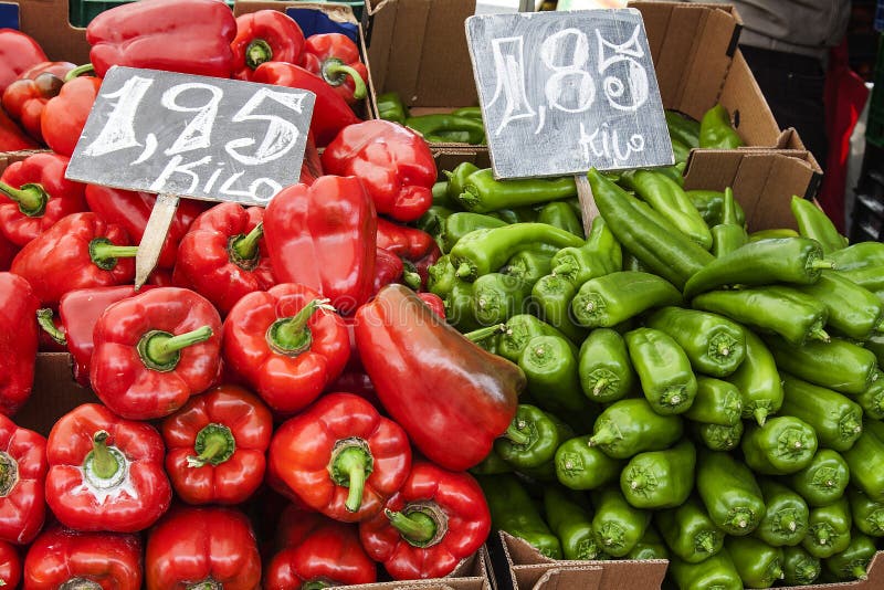 Pepper at street market stock image. Image of closeup - 30048545