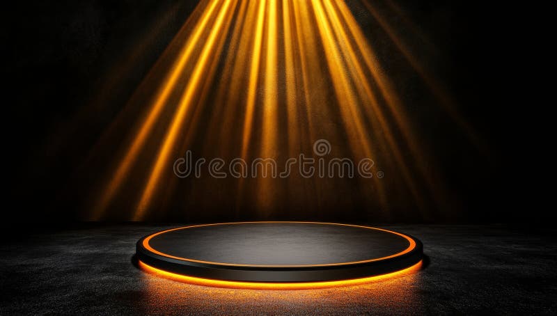 The Image of a Performance Space Under a Stage Spotlight is Set Against ...
