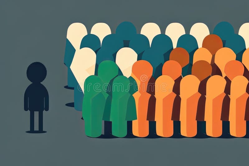 An Image of a Person Standing in a Line of People All of the Same Color ...