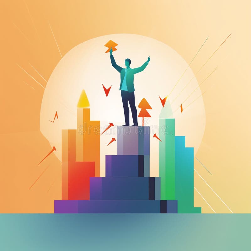 Image of Person Standing on a Podium with a Chart and Graph in the ...