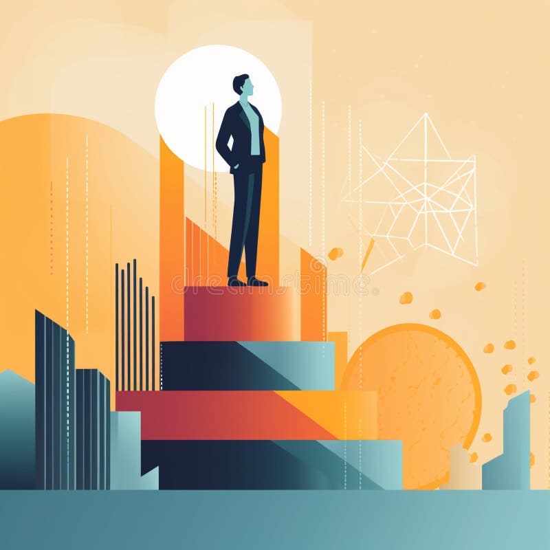 Image of Person Standing on a Podium with a Chart and Graph in the ...