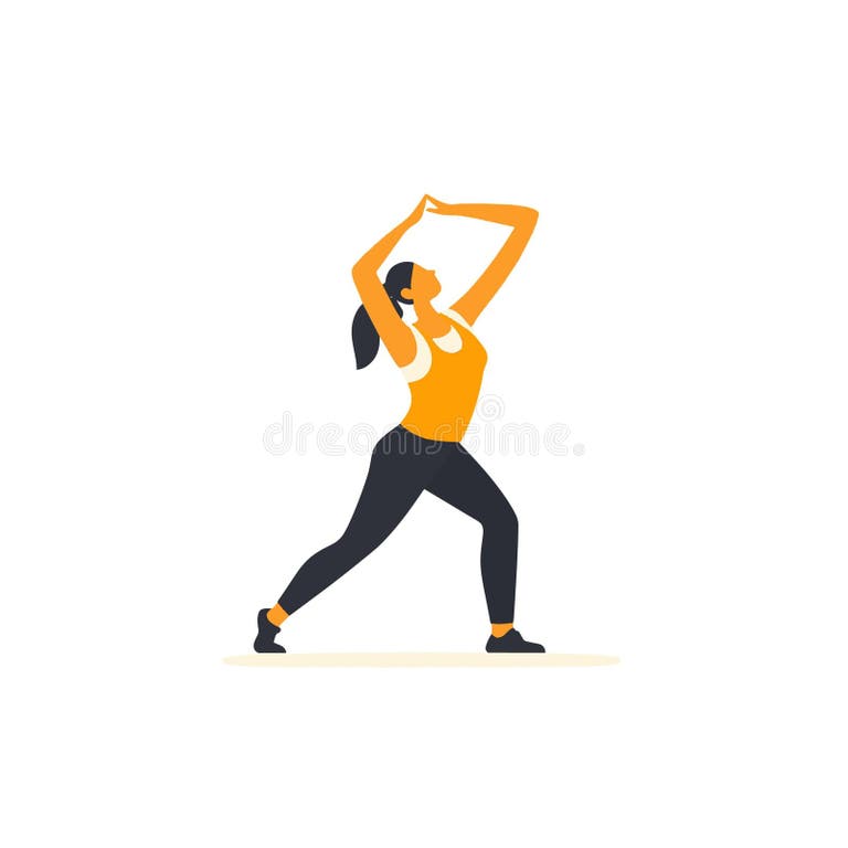 A Person Stretching before a Workout Session. Flat Vector Stock ...