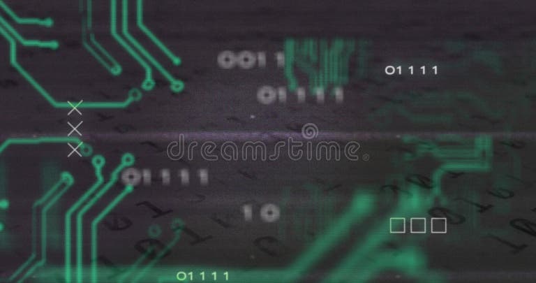 Image of Phishing Text, Glitch Technique, X Sigh, Circuit Board Texture and Binary Codes Stock ...