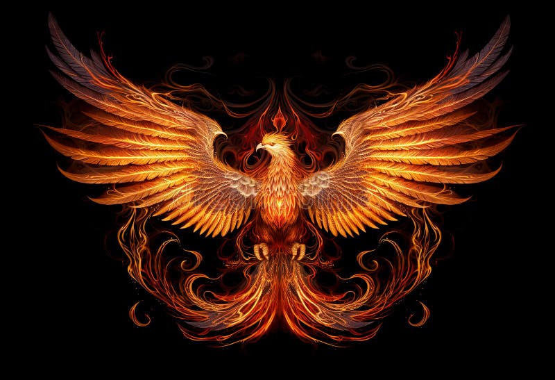 Image of the Phoenix is Flying Burning with Fire. Birds. Mythical ...