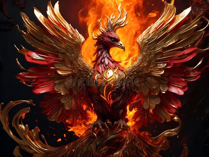 An Image of a Phoenix Rising in the Fire with the Flames Surrounding it ...