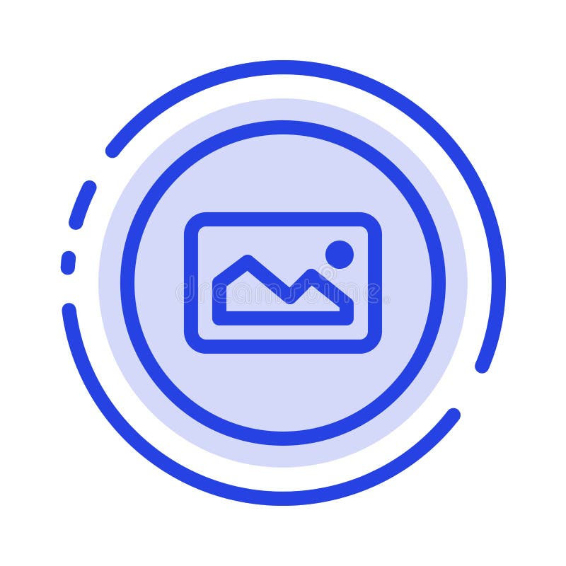 Image, Photo, Basic, Ui Blue Dotted Line Line Icon Stock Vector ...