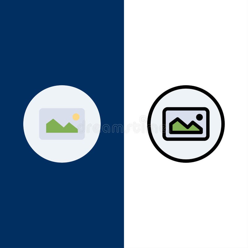 Image, Photo, Basic, Ui Icons. Flat and Line Filled Icon Set Vector ...