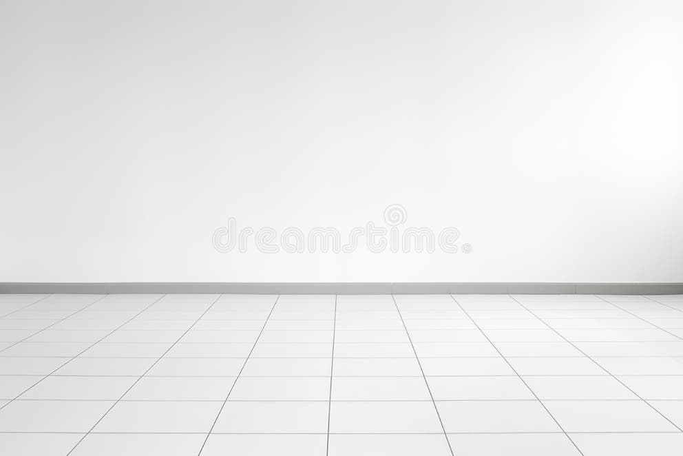 Image Photo of Empty Tile Floor with White Wall AI Generated Stock ...