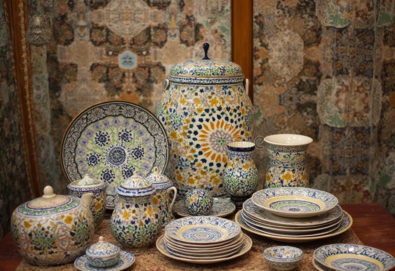 Traditional Tunisian Ceramics with Vibrant Floral and Geometric ...