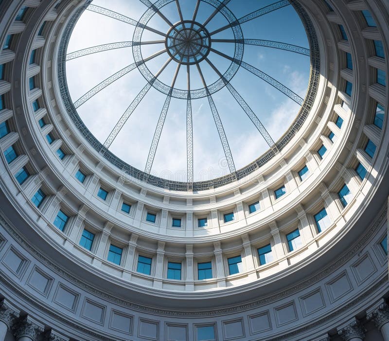 A Large, Circular Dome with a Skylight in the Center. Stock Image ...