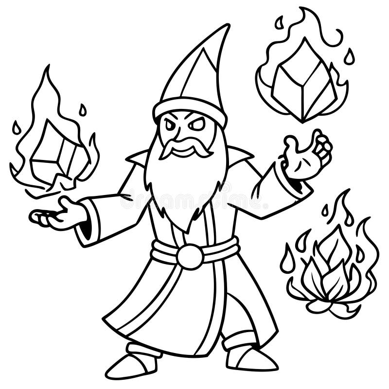 Image Picture of Powerful Elements Wizard Practicing Ice Water Air ...