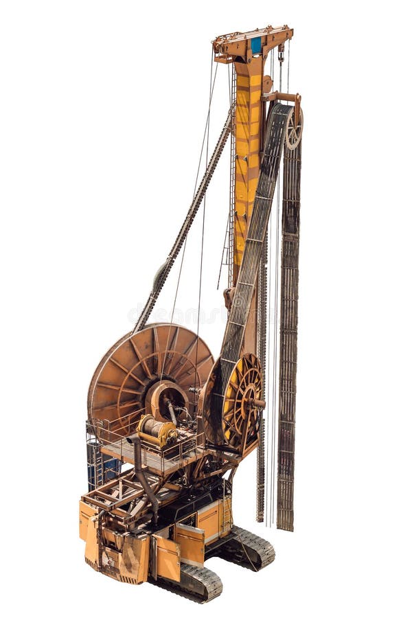 The Image of a Pile Driver. Isolated on White Stock Image - Image of ...