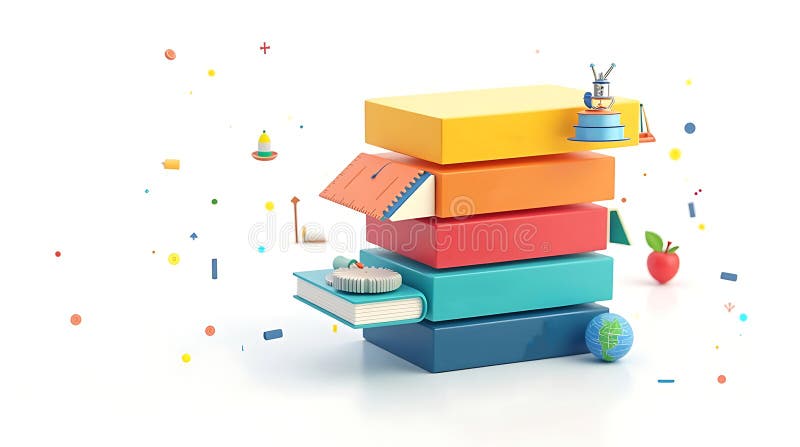 Image of Piles of Educational Tools and Coloring Books Stock ...