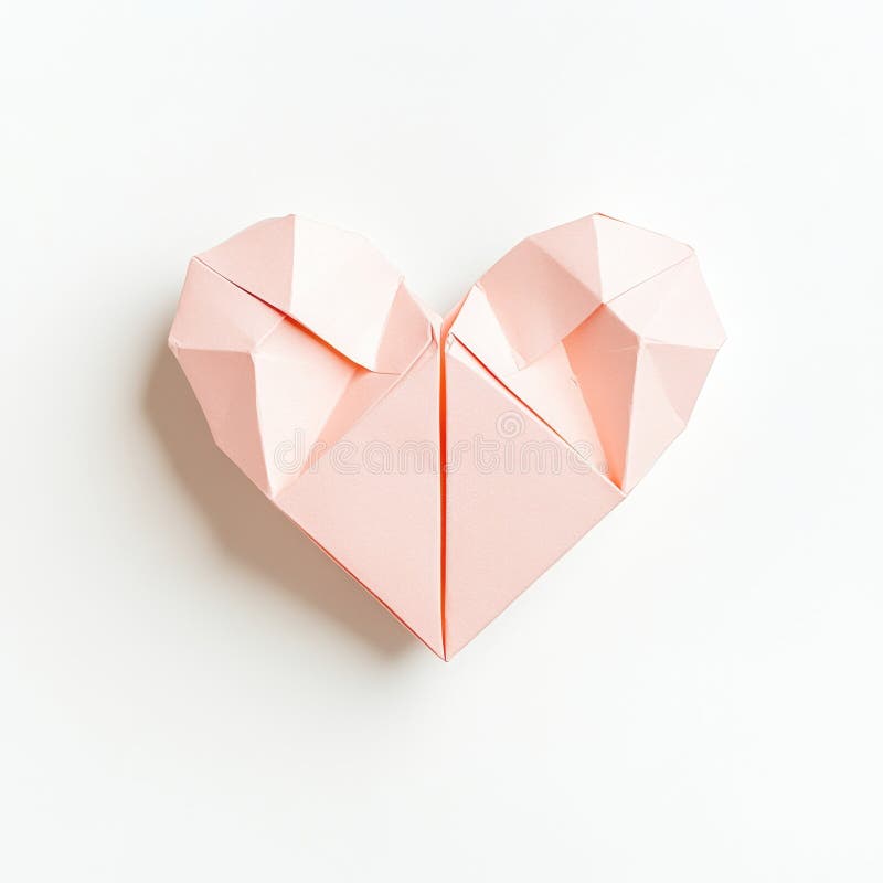 The Image of a Pink Heart with a Folded Design Embodies the Concepts of ...