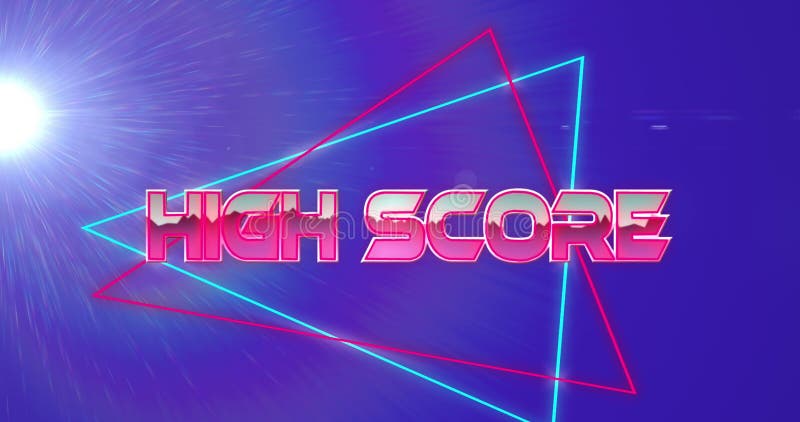 Image of Pink Metallic Text High Score Over Neon Challenge Game Game ...