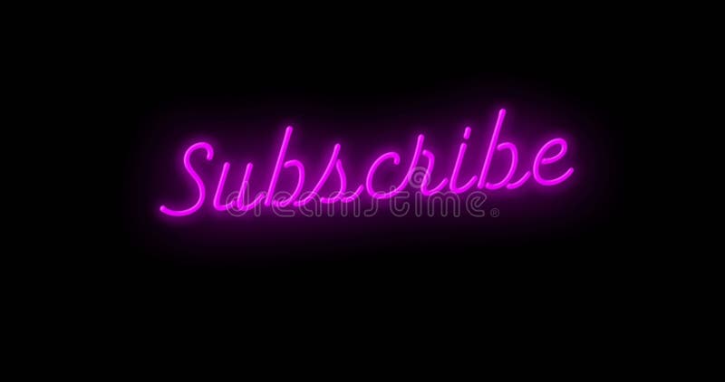 Image of Pink Neon Subscribe Text on Black Background Stock Photo ...