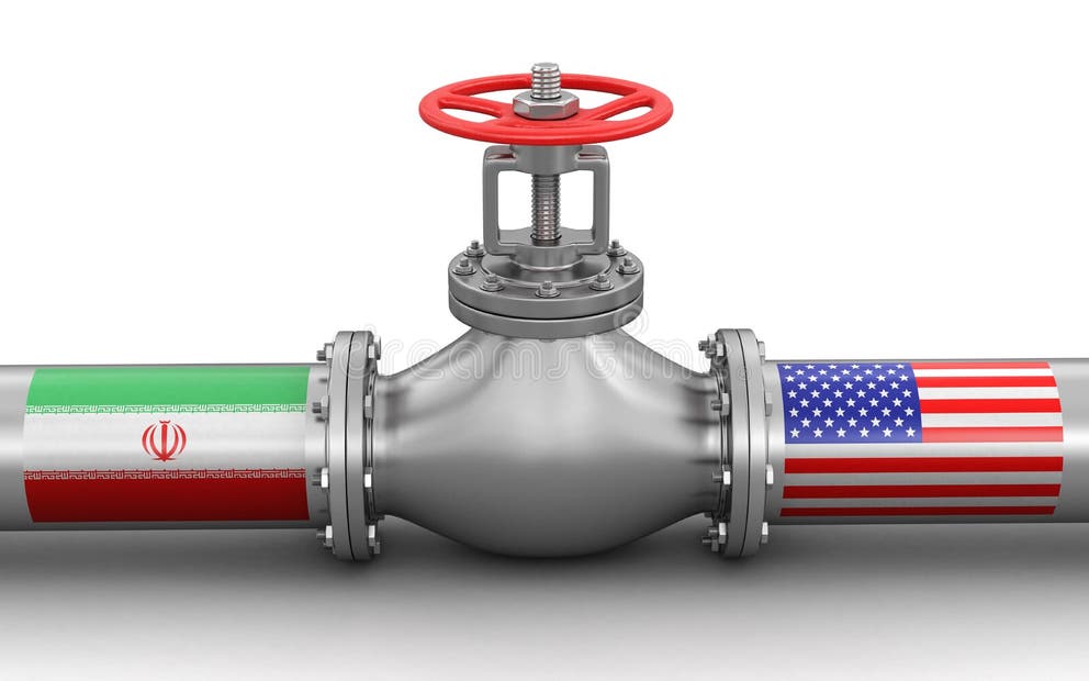 Pipeline with Flags. Image with Clipping Path Stock Illustration ...