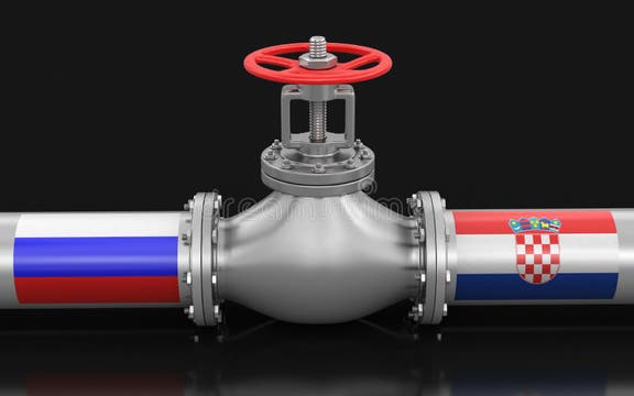 Pipeline with Flags. Image with Clipping Path Stock Illustration ...