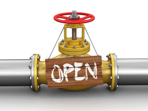 Pipeline with Open. Image with Clipping Path Stock Illustration ...