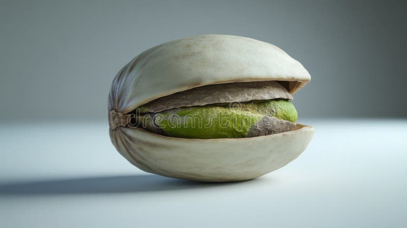 Image of a Pistachio Nut with Its Shell Partially Opened, Displaying ...
