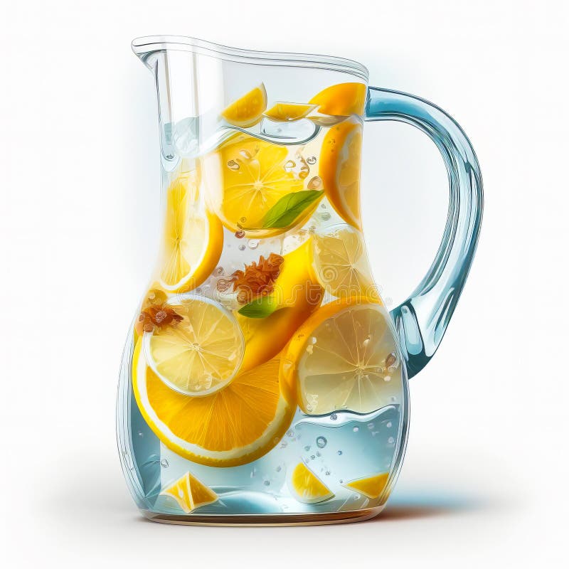 An Image of Pitcher Filled with Lemon Slices. Generative AI Stock ...