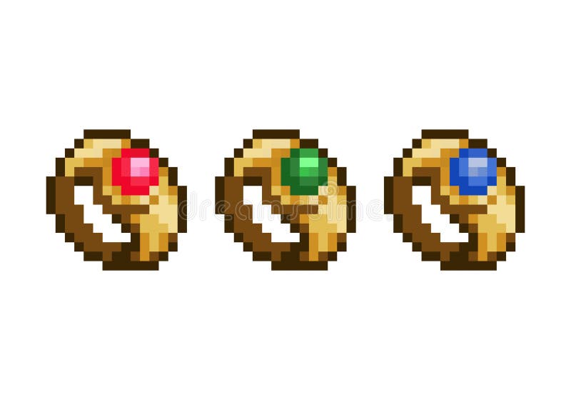 Image of pixel gold rings. stock illustration. Illustration of ...