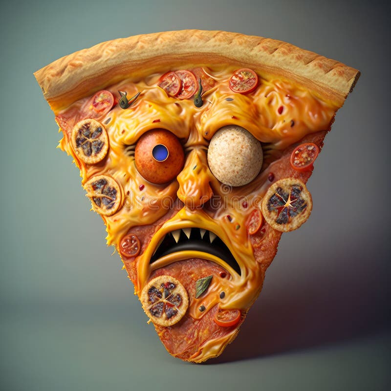 An Image of Pizza Face with Eyes and Mouth. Generative AI Stock Photo ...