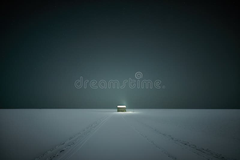 Plains Hype Minimalism at Cold and Calm Night Stock Illustration ...