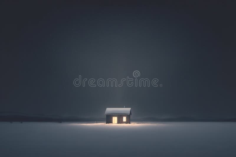 Plains Hype Minimalism at Cold and Calm Night Stock Illustration ...