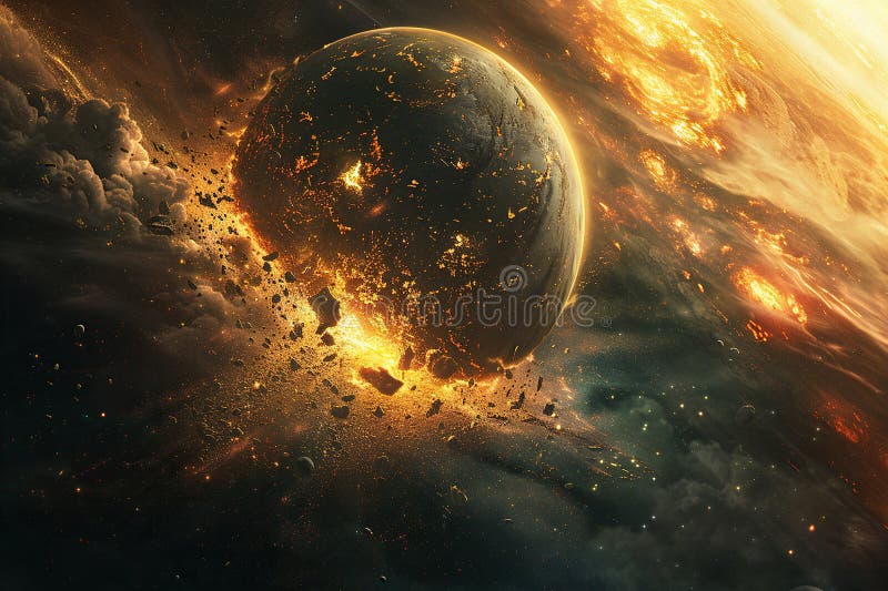 Image of Planet Earth Exploding. Generated by Artificial Intelligence ...