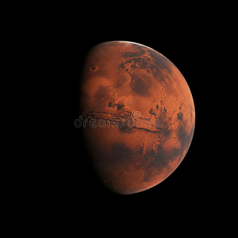 Planet Mars Reddish-Brown Surface Details (Generated with AI) Stock ...