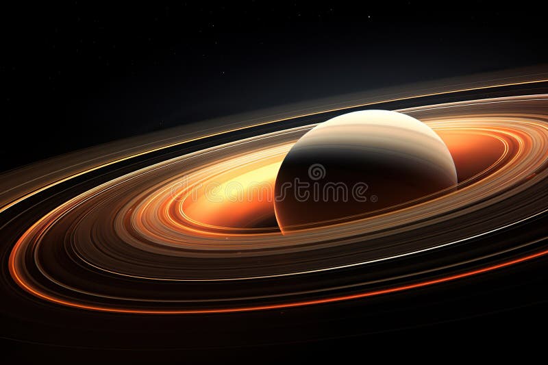 Image of a Planet with Rings in Space. Planet Saturn. Generated by ...