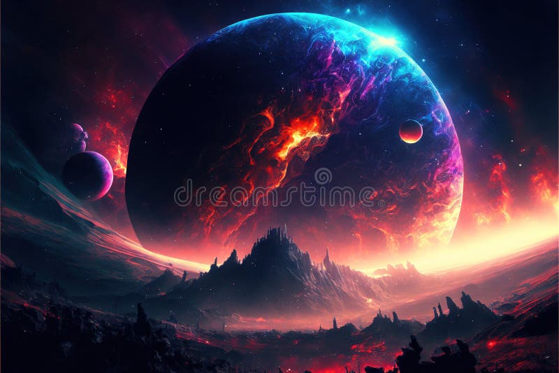 Image of Planets, Stars and Outer Space and Sky, Created Using ...