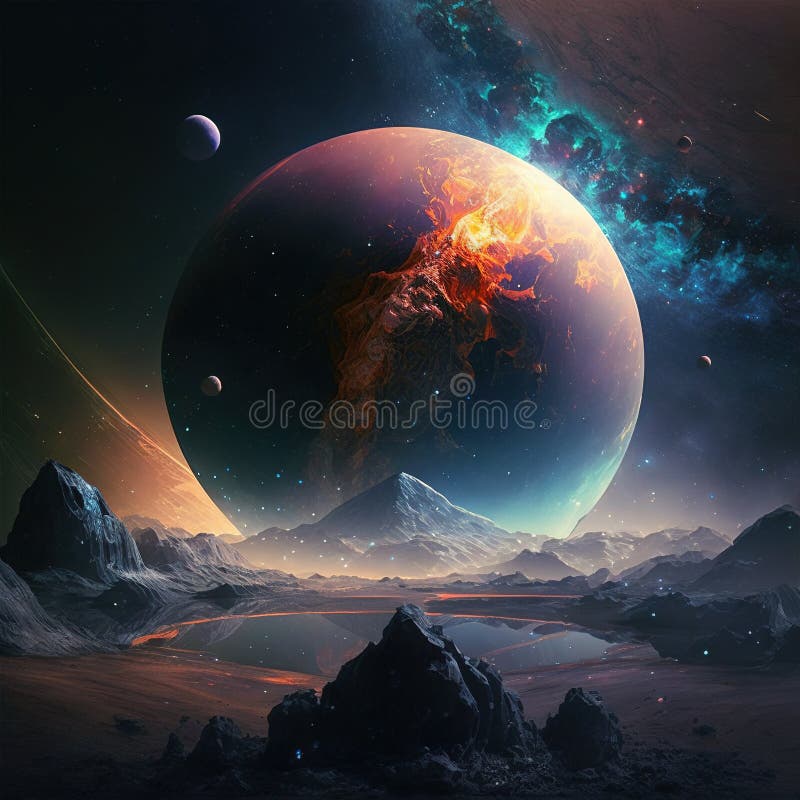 Image of Planets, Stars and Outer Space and Sky, Created Using ...
