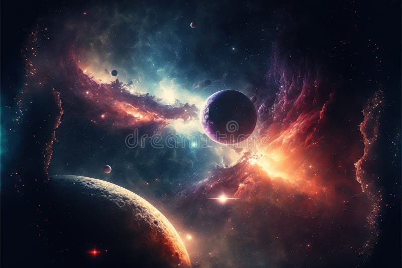 Image of Planets, Stars and Outer Space and Sky, Created Using ...