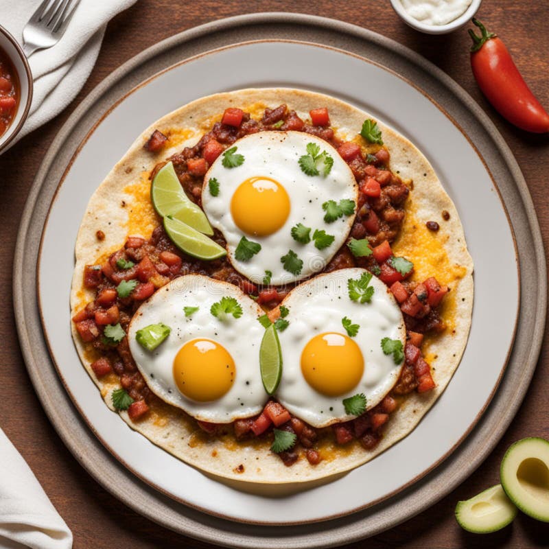 Illustration of a Breakfast Dish Called Huevos Rancheros Stock ...