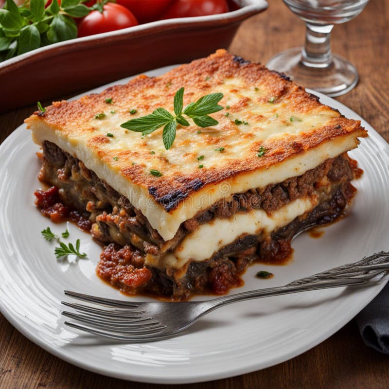 Illustration of a Dish Called Moussaka Stock Illustration ...