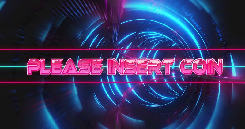 Image of Please Insert Coin Over Tunnel Made of Lights Moving Fast ...