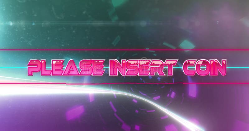 Image of Please Insert Coin Over Tunnel Made of Lights Moving Fast ...