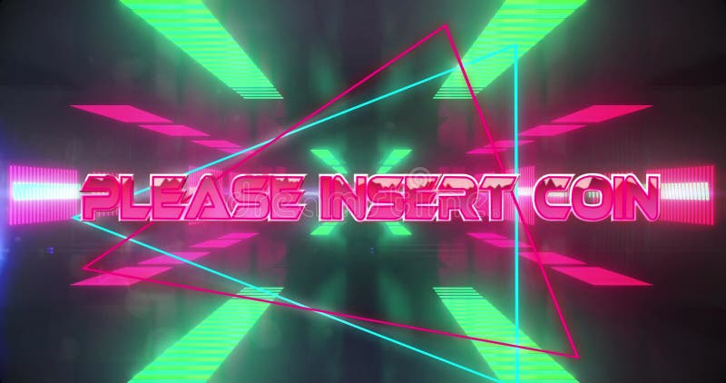 Image of Please Insert Coin Text Over Moving Digital Tunnel Stock ...