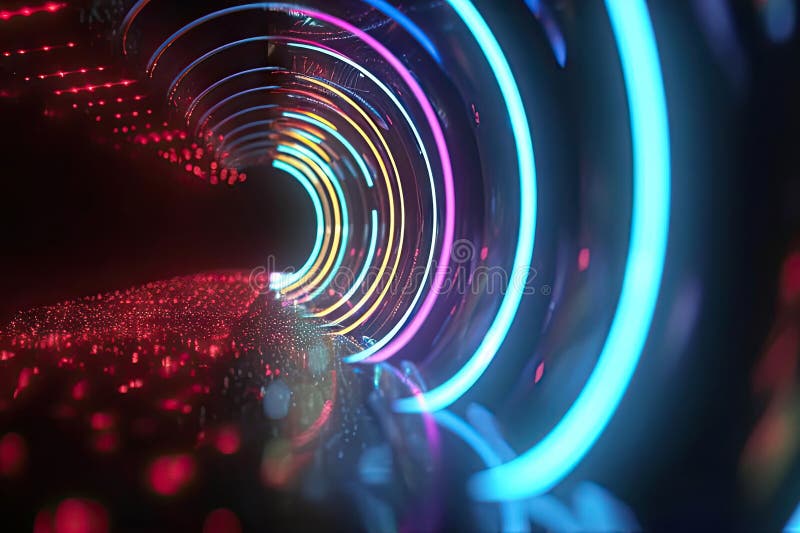 Image Please Insert Coin Tunnel Made Lights Moving Fast Stock ...