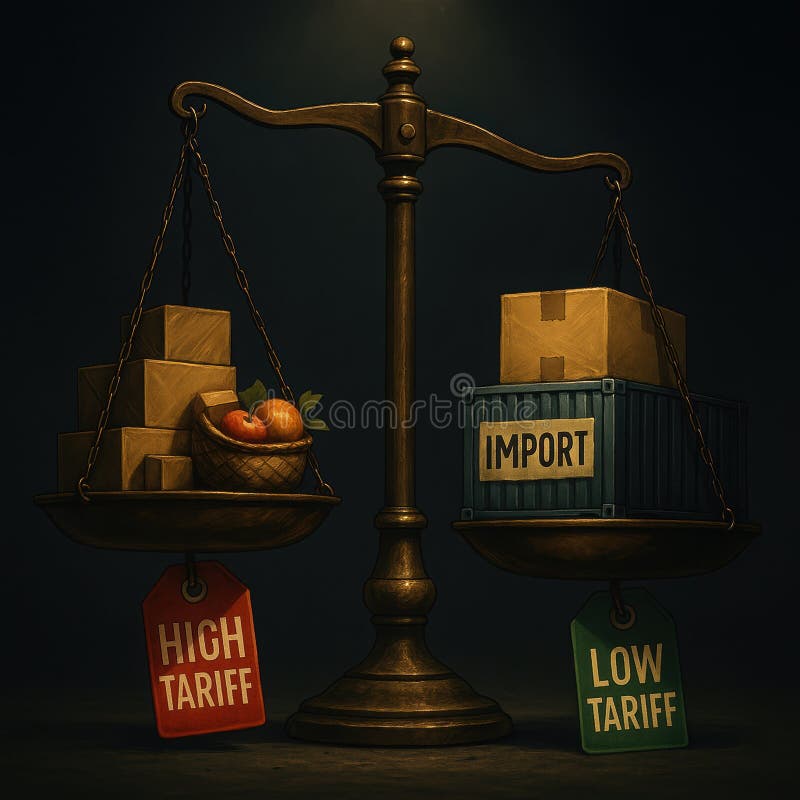 Balancing Local Versus Imported Produce Stock Illustration ...
