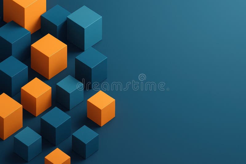 3D Cubes in Abstract Layout. Colorful Isometric Geometric Background ...