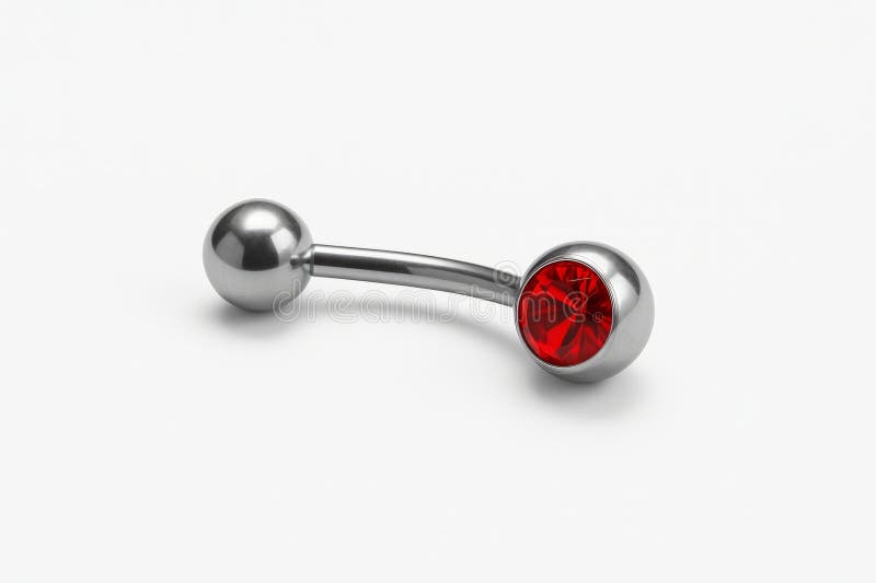 Curved Barbell-style Body Piercing Jewelry Featuring a Metallic Finish ...