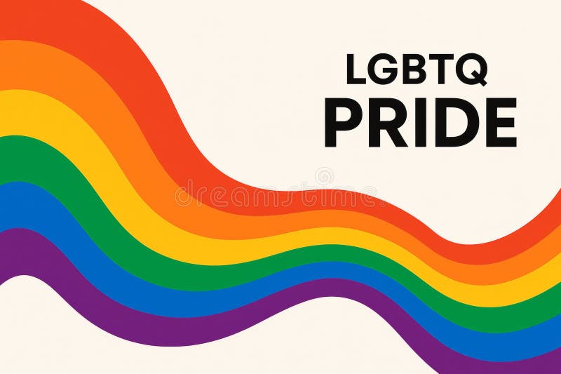 Dynamic Rainbow Wave with LGBTQ+ Pride Text Stock Illustration ...