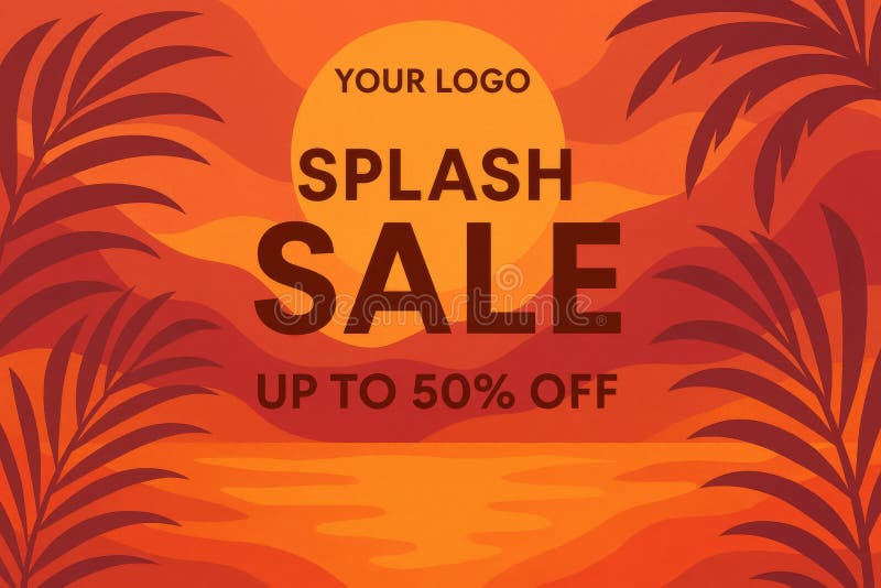 Splash Sale Sunset Promotion Stock Vector - Illustration of percent ...