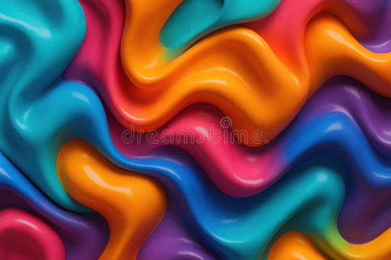 Multicolor Shiny Wave Texture. Glossy and Fluid Abstract Background for ...